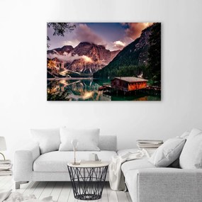 Gario Obraz na plátně Chata na horském jezeře Rozměry: 60 x 40 cm