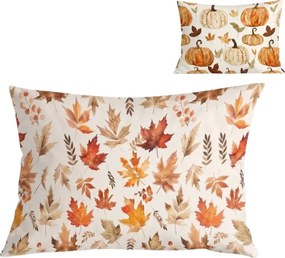 Flanelový povlak na polštář LEAVES & PUMPKINS 50x70 cm, barevný
