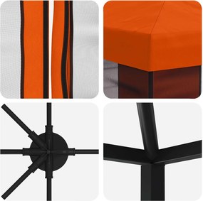 Zahradní altán se stěnami 6 x 3 m Oranžová Polyester a ocel 3376027