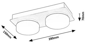 Rabalux 75002 - LED Stropní koupelnové svítidlo ATTICHUS 2xLED/5,5W/230V IP44