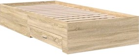 Rám postele se zásuvkou Hnědá 90 x 190 cm Kompozitní dřevo 3345122