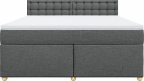 Box spring postel s matrací tmavě šedá 180x200 cm textil 3286774