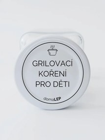 Samolepka na kořenky GRILOVACÍ KOŘENÍ PRO DĚTI průhledná 5 cm základní písmo