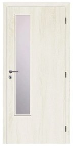 Solodoor Interiérové dveře L2 sklo, 60 P, 650 × 1985 mm, fólie, pravé, Andorra white, prosklené