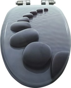 vidaXL WC sedátko s funkcí pomalého sklápění MDF motiv kamenů [143928]