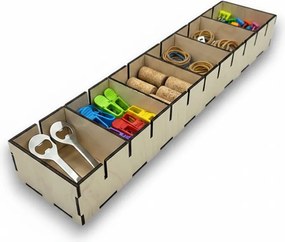 usporadejto.cz Organizér do šuplíku s přepážkami, vložka do zásuvky, dřevěný VASKY, 45,5 x 10 x 6 cm