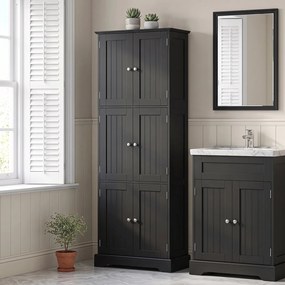 Costway Volně stojící vysoká skříň s 6 dvířky a 3 uzavřenými – 60 × 30 × 160 cm