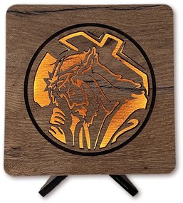Li-Go "Ježíš a kříž" lampa 19x19cm provedení povrchu: dub světlý