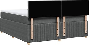 Box spring postel s matrací tmavě šedá 200x200 cm textil 3287564