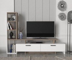 Casarredo - Komfort nábytek Televizní stolek s regálem SHENDI bílá/cordoba