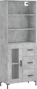 Skříň highboard betonově šedá 69,5x34x180 cm kompozitní dřevo 3189513