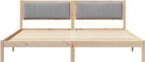 Rám postele Světle šedá 200 x 200 cm Masivní borové dřevo 3394238