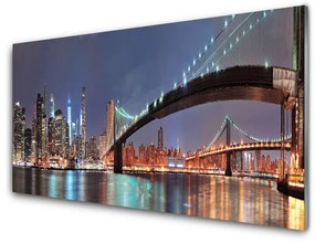 akrylový obraz Město Most Architektura 140x70 cm