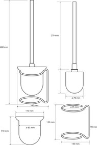 Sapho, X-ROUND E WC kartáč stojanový, chrom, XR302