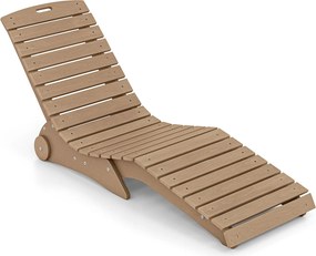 Costway Lehátko z HDPE Ergonomické zahradní lehátko ve tvaru