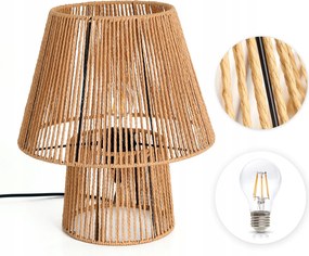 Sada Boho stolní lampa a kovová Noční šňůra žárovka 7W E27 Teplá Barva