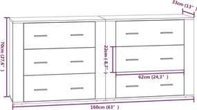 vidaXL Příborníky 2 ks kompozitní dřevo [3185412] Barva: Bílá