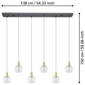 Eglo 390281 - LED Stmívatelný lustr na lanku TERQUE 6xLED/5,4W/230V 3000K