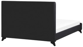Čalouněná černá postel 140x200 cm AMBASSADOR Beliani