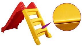 Skládací skluzavka pro děti dovnitř i ven červená a žlutá - Default Title