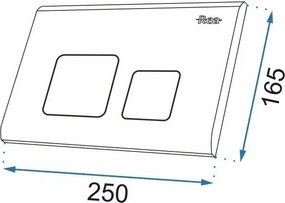 Ovládací tlačítko splachovadla - chromové - dvojčinné - plastové - typ H