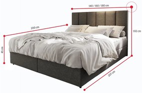 Čalouněná postel boxspring MERIL, 160x200, soft 11