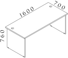 Stůl Visio LUX 160 x 70 cm, ořech