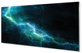 akrylový obraz blesky fraktály 125x50 cm