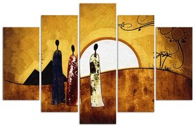 Obraz na plátně pětidílný Afrika Lidé Kmen - 150x100 cm