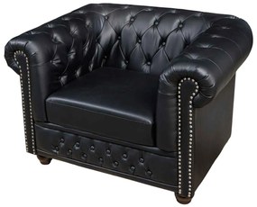 Designové křeslo Chesterfield černé