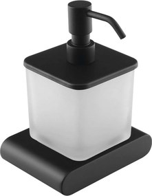 Sapho Flori - Dávkovač mýdla s držákem, mléčné sklo/černá mat RF019/15