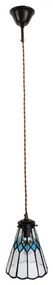 Závěsná Tiffany lampa modré detaily Blue Rock – 15x115 cm
