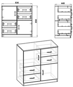 Vomaks Komoda-2+4 ořech