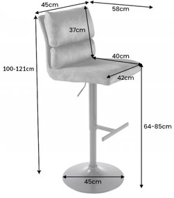 Barová židle Comfort tmavě šedý samet/ 43650