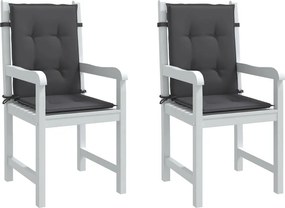 vidaXL Podušky na židli nízké opěradlo 2 ks modrá melanž 100x50x4 cm [4002451] Barva: melange anthracite