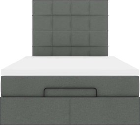 Osmanský rám postele s matrací tmavě šedá 120x200cm textil 3313148