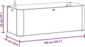 Zahradní vyvýšený záhon se samozavlažováním šedý 100x43x33 cm 317576