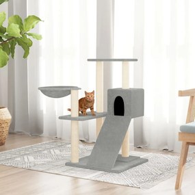 Škrabadlo pro kočky se sisalovými sloupky světle šedé 82 cm 171667