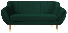 Tmavě zelená sametová pohovka Mazzini Sofas Benito, 158 cm