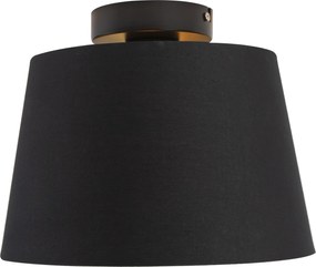 Stropní svítidlo s bavlněným stínítkem černé se zlatem 25 cm - Combi Black