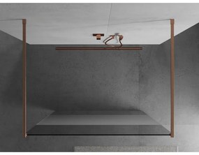 Mexen Kioto, sprchová zástěna Walk-In 120 x 200 cm, 8mm čiré sklo-námraza, měděný matný profil, 800-120-002-65-35