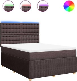 Box spring postel s matrací tmavě hnědá 140x190 cm textil 3294368