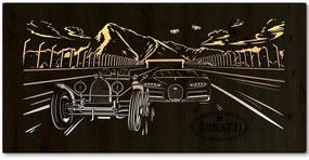 Li-Go "Bugatti" světelný obraz 230V 100x50cm provedení povrchu: bříza