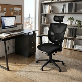 Ergonomická kancelářská židle EVRON - černá síťovina