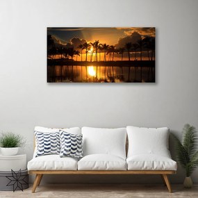Obraz na plátně Stromy Slunce Krajina 140x70 cm