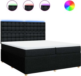 Box spring postel s matrací černá 200x200 cm textil 3294479
