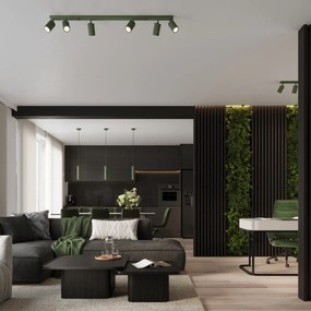 Sollux Lighting Stropní svítidlo KARBON 6L olivově zelené