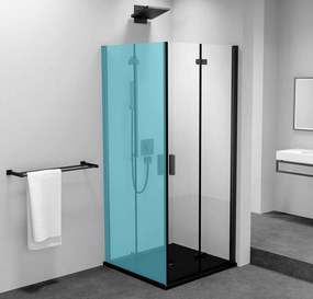 Polysan Zoom Black - Sprchové dveře skládací 70x200 cm, pravé, Antidrop, čiré sklo/matná černá ZL4715BR