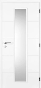 Doornite Quatro Interiérové dveře Linea, 60 P, 646 × 1983 mm, lakované, pravé, bílé, prosklené