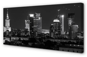 Obrazy na plátně Noční panorama Varšavy mrakodrapů 140x70 cm